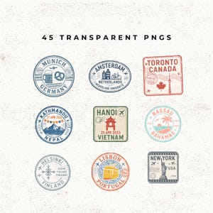 Passport Stamps Png Clipart, Around the World Travel Clipart, Europe ...