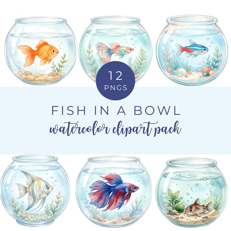 Fish Bowl Clipart - Etsy