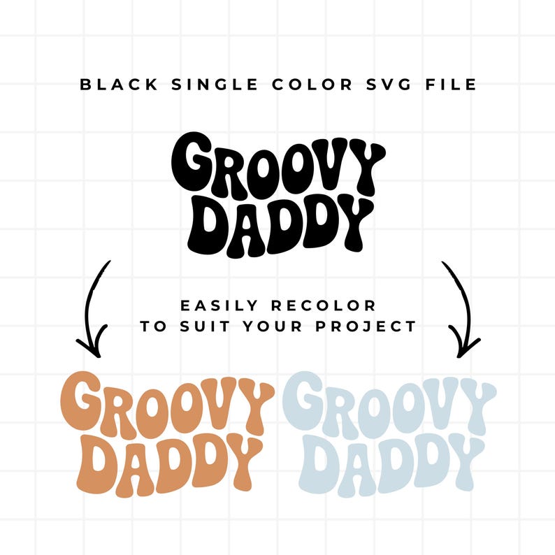 Groovy Daddy SVG PNG Eps Dxf Jpg, Retro Father’s Day Gift Cut File ...