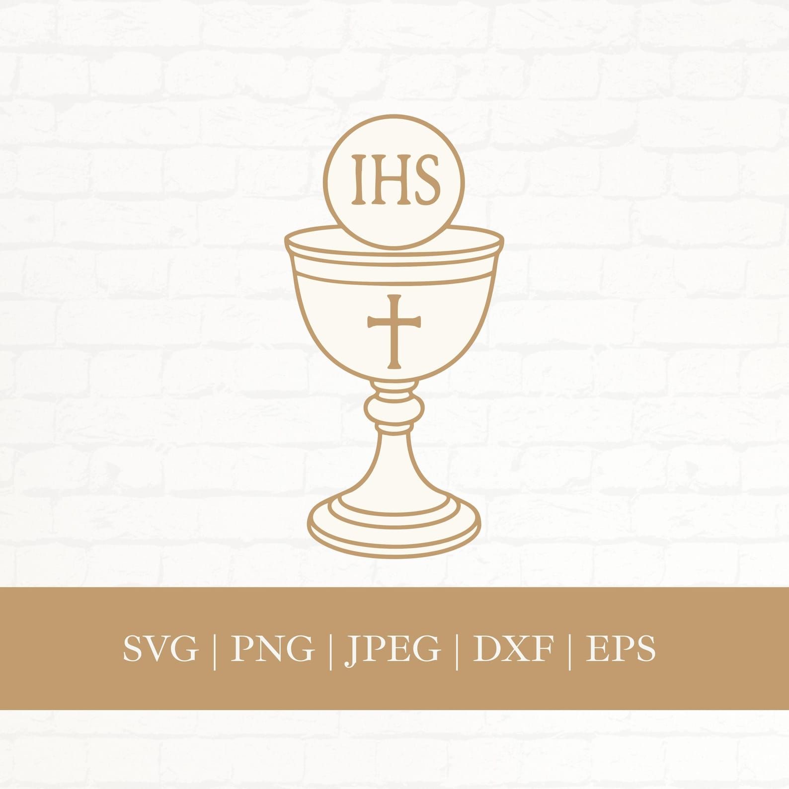 Catholic Chalice IHS SVG: First Holy Communion, Eucharist Symbol PNG ...
