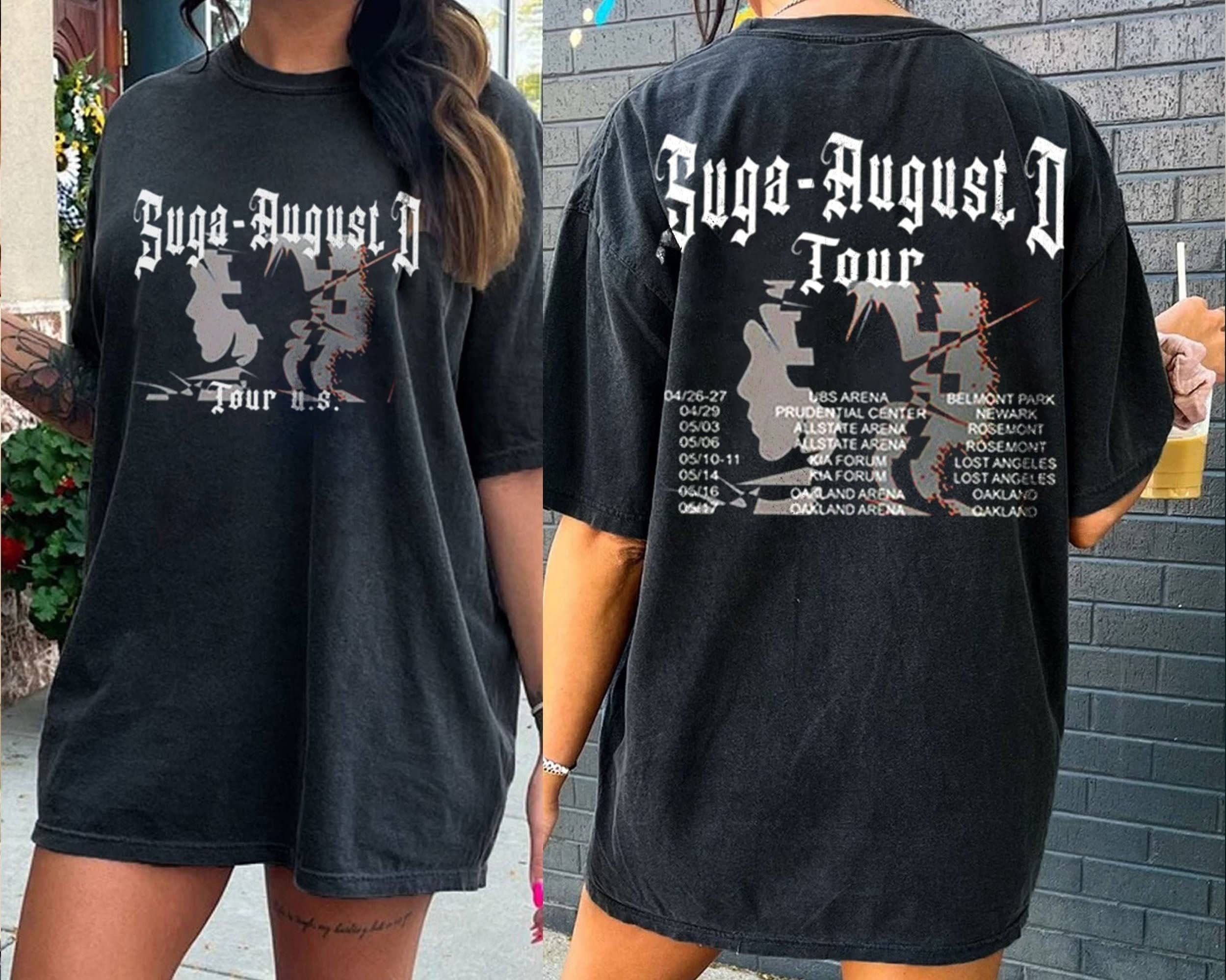 Suga Agust D World Tour 2023 2 Sides Shirt, KPOP Suga Concert Tshirt ...