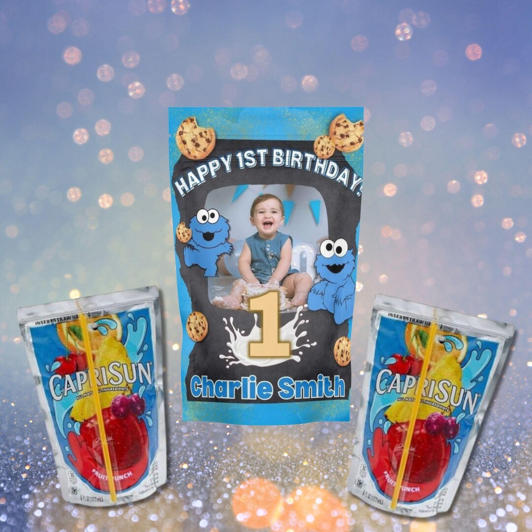 Cookie Monster Capri Sun Labels • Birthday Party (digital Download) - Etsy