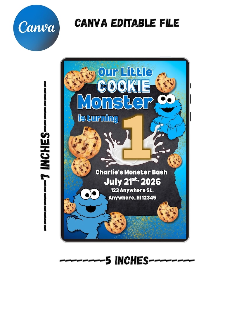 Cookie Monster Birthday/baby Shower Invitation - Etsy