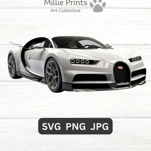 Bugatti Clipart SVG PNG Car Wall Art Clip Art Instant Download Artwork ...