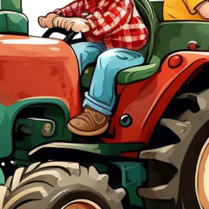 Tractor SVG Kids Tractor PNG Clipart Image File Craft Machine Cutting ...