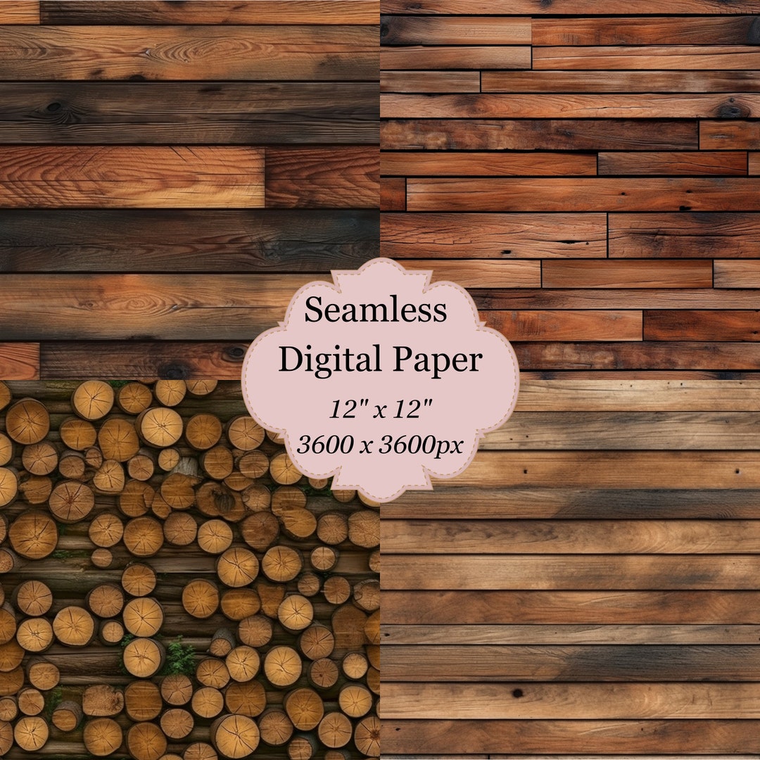 Seamless Digital Paper Timber Seamless Patterns Wooden Scrapbook Pages ...
