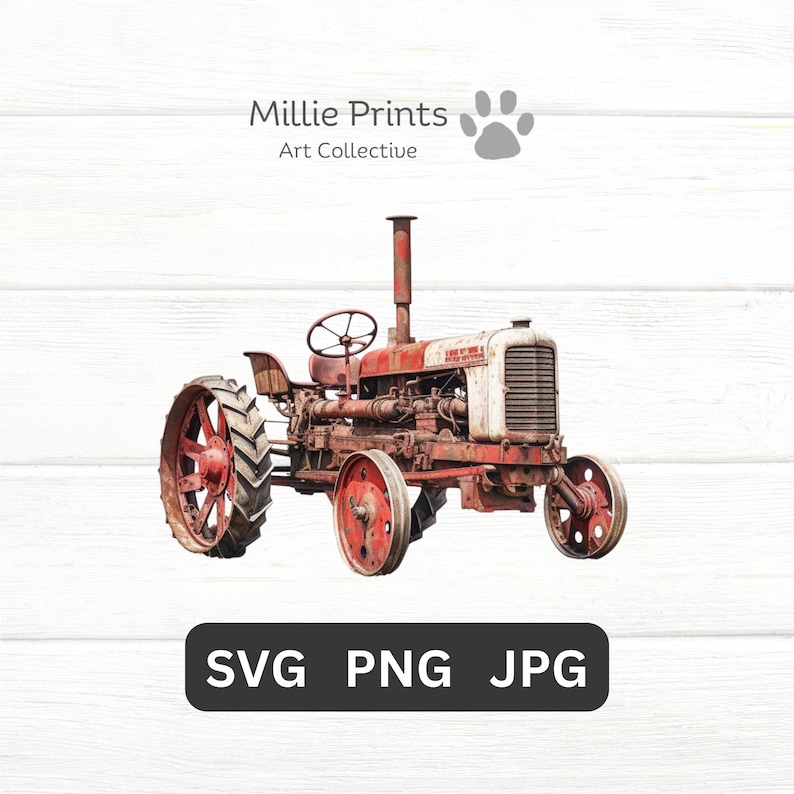 Old Farm Tractor Clip Art SVG PNG Tractor Clipart Farm SVG Cut - Etsy