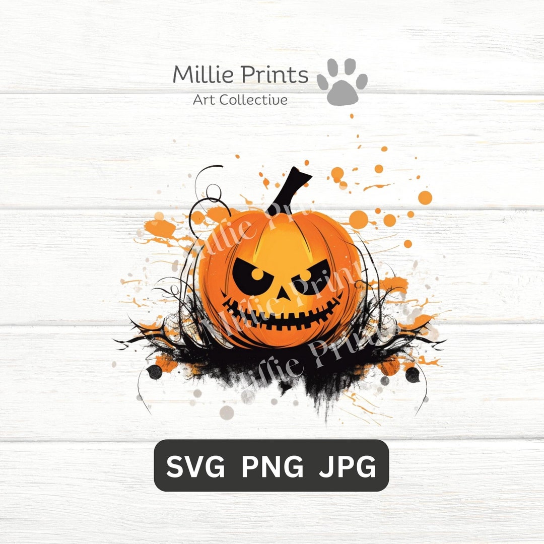 Halloween Clipart SVG PNG Spooky Wall Art Clip Art Instant Download ...