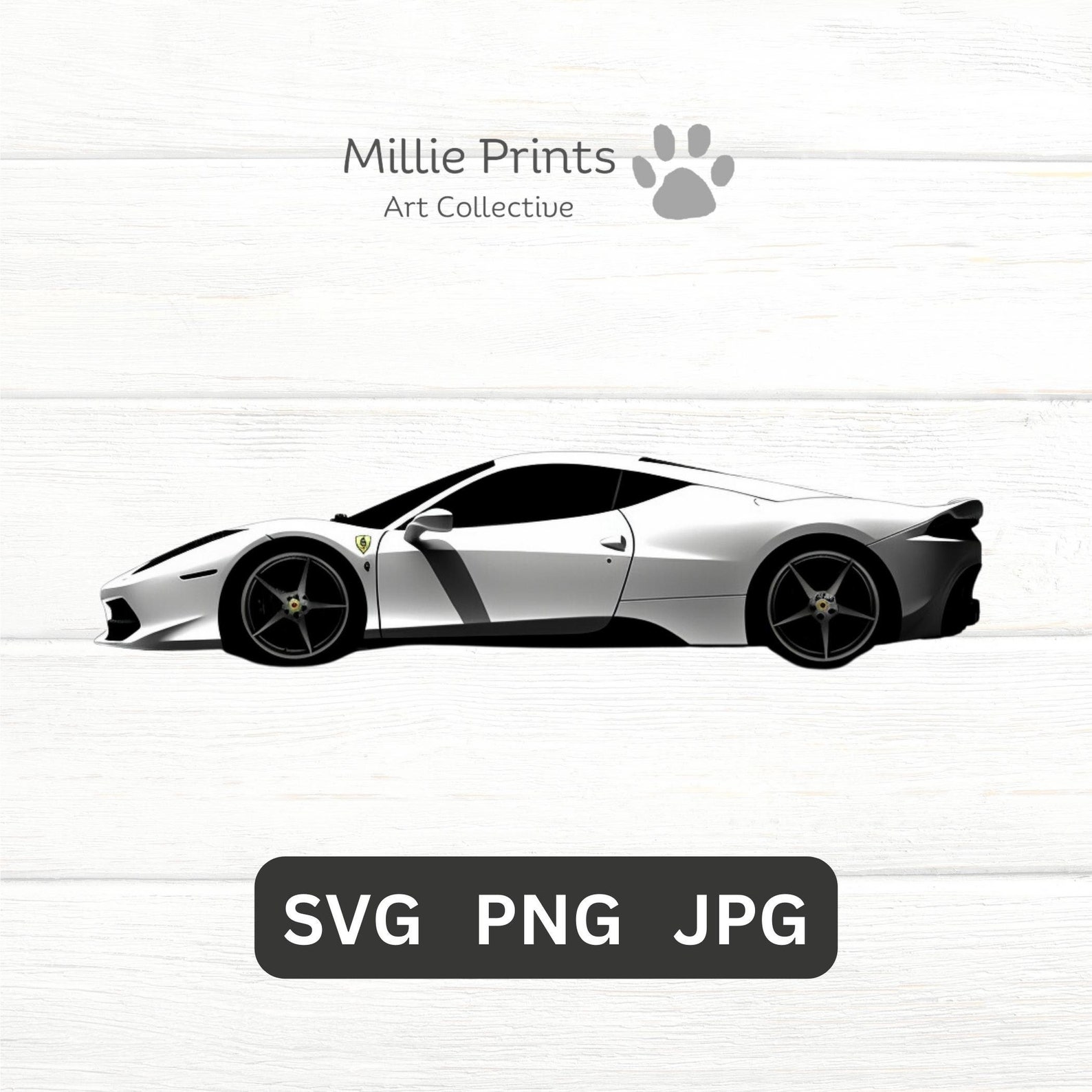 Ferrari SVG PNG Clipart White Ferrari Png Car Wall Art Ferrari Clip Art ...
