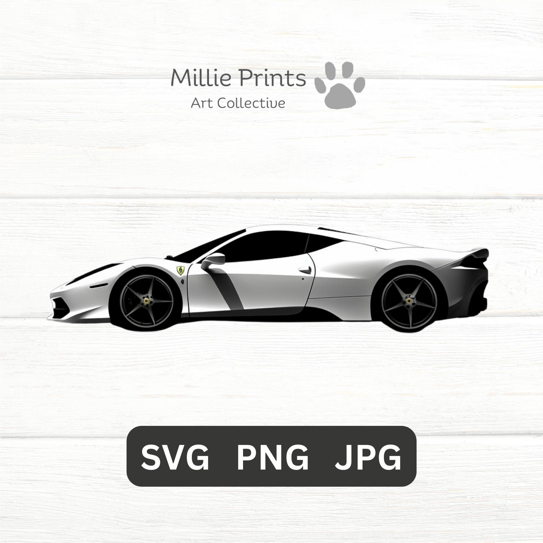 Ferrari SVG PNG Clipart White Ferrari Png Car Wall Art Ferrari Clip Art ...