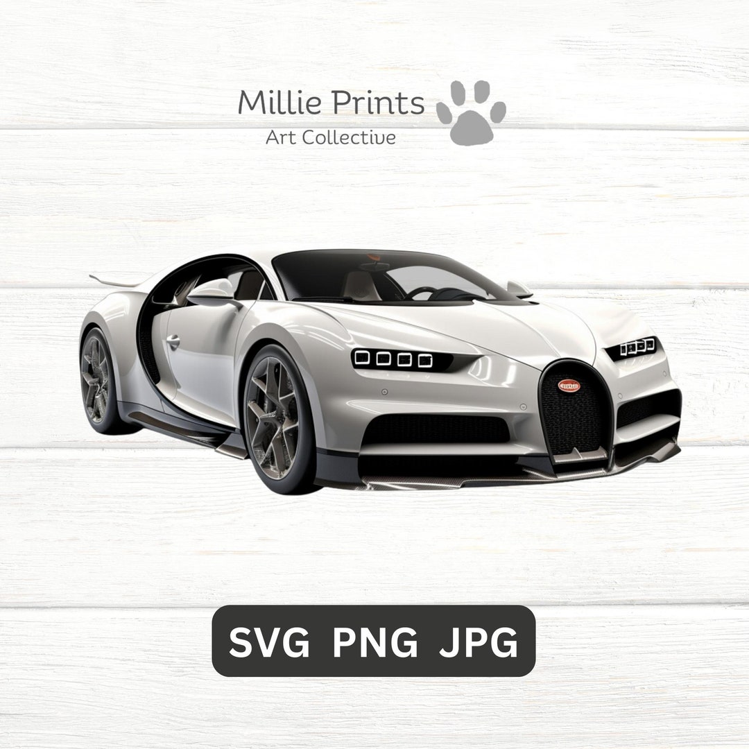 Bugatti Clipart SVG PNG Car Wall Art Clip Art Instant Download Artwork ...