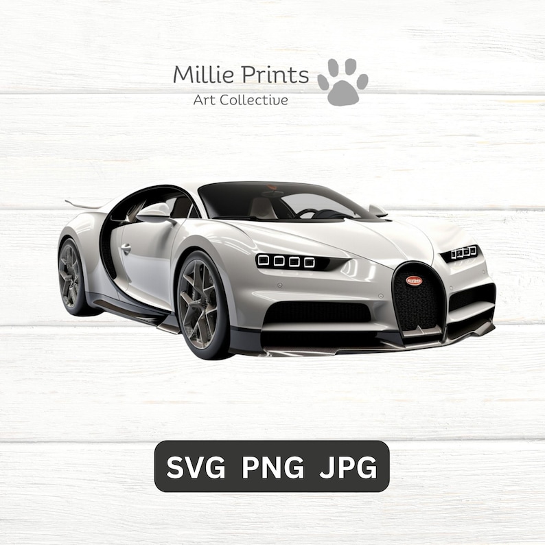 Bugatti Clipart SVG PNG Car Wall Art Clip Art Instant Download Artwork ...