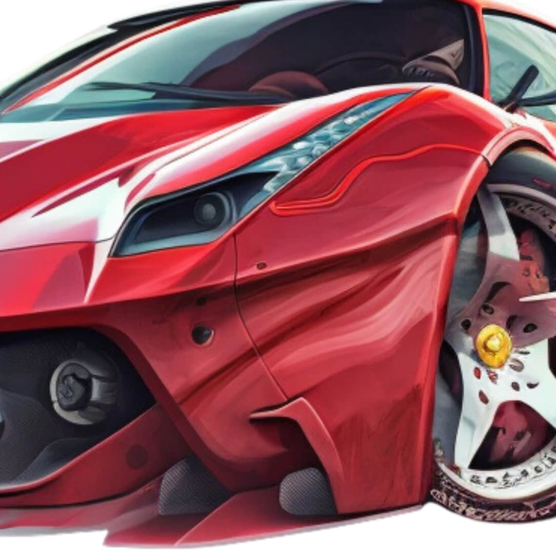 Ferrari Clipart Red Ferrari PNG Car Wall Art Ferrari Clip Art Instant ...