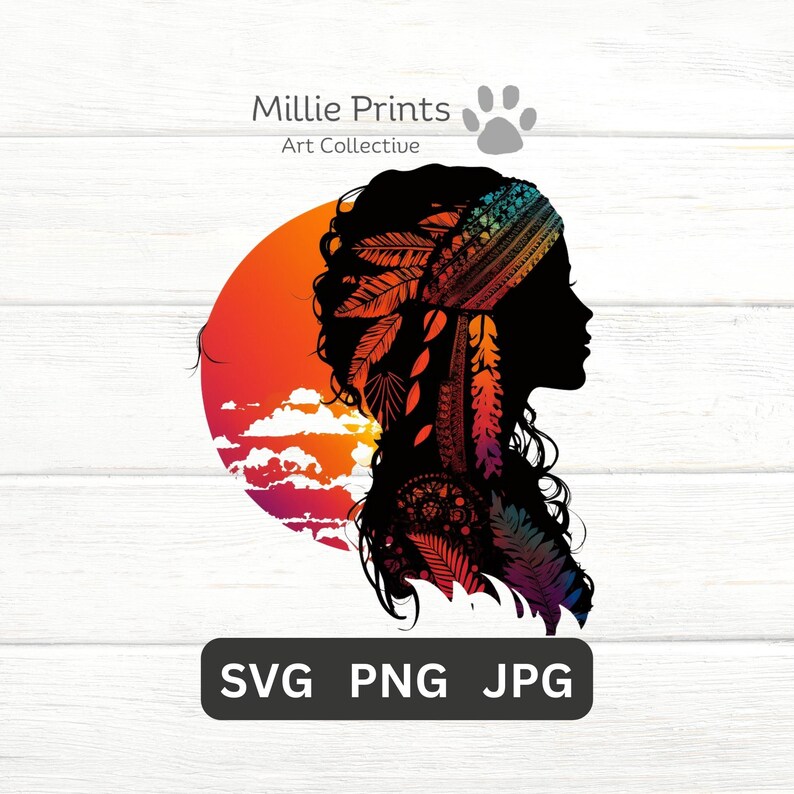 Boho SVG PNG Silhouette Cut File for Cricut Png Files Boho Clipart ...