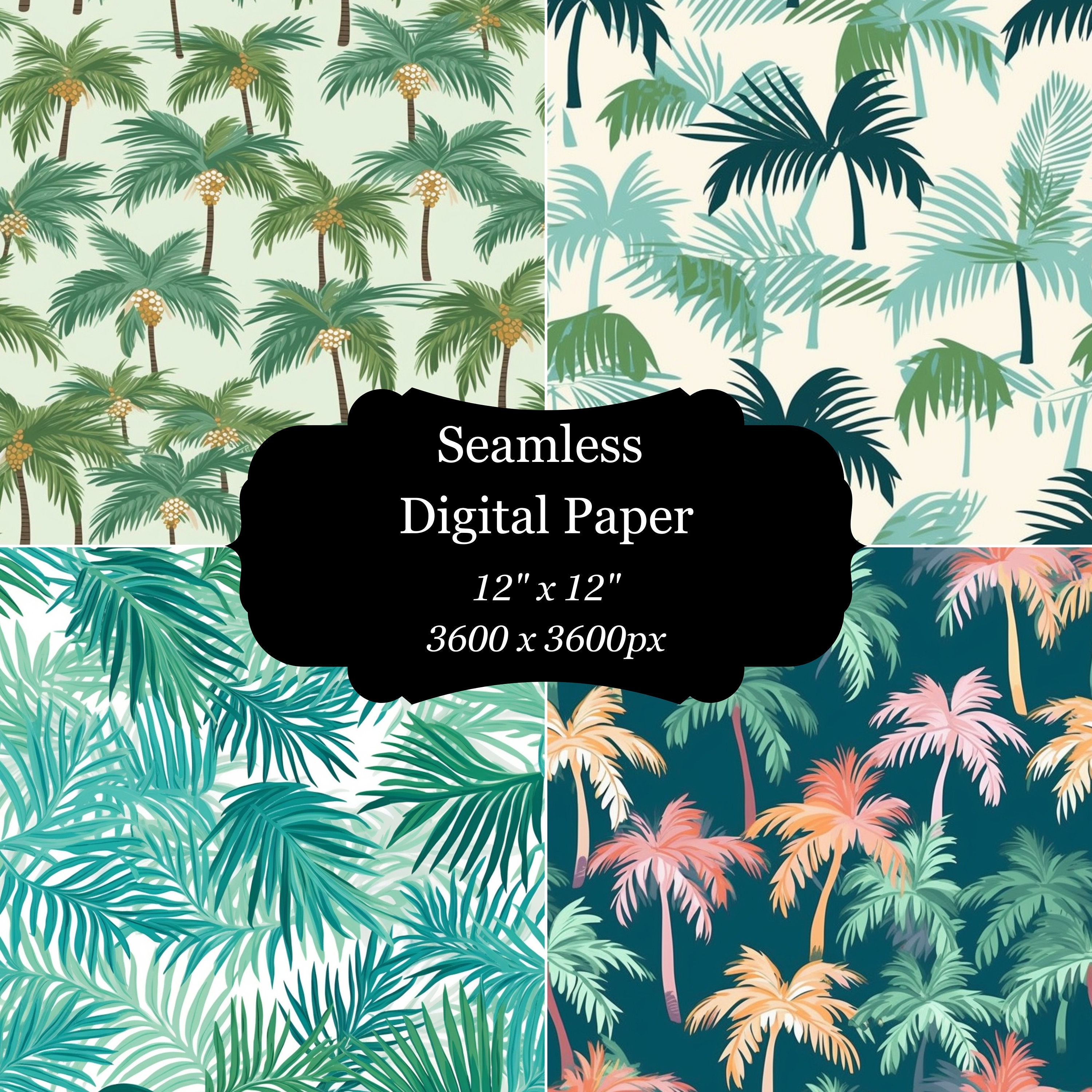 Paper Seamless Digital Paper Palm Tree Seamless Patterns Palm Tree ...