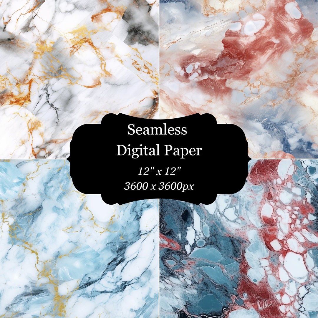 Seamless Digital Paper Marble Seamless Patterns Marble Scrapbook Pages ...