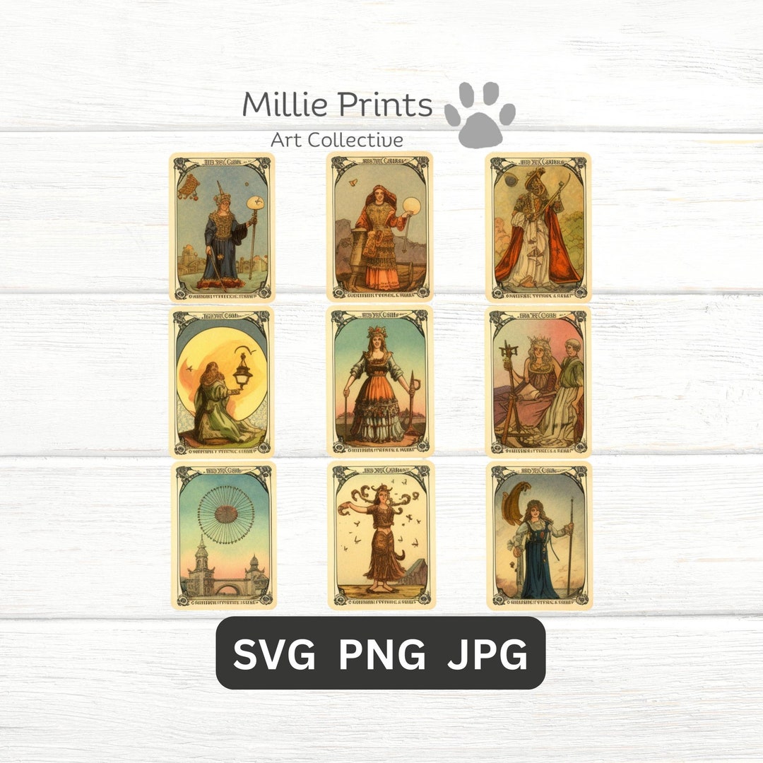Tarot Card Clipart SVG PNG Cut File for Cricut Tarot Svg Png Cutting ...