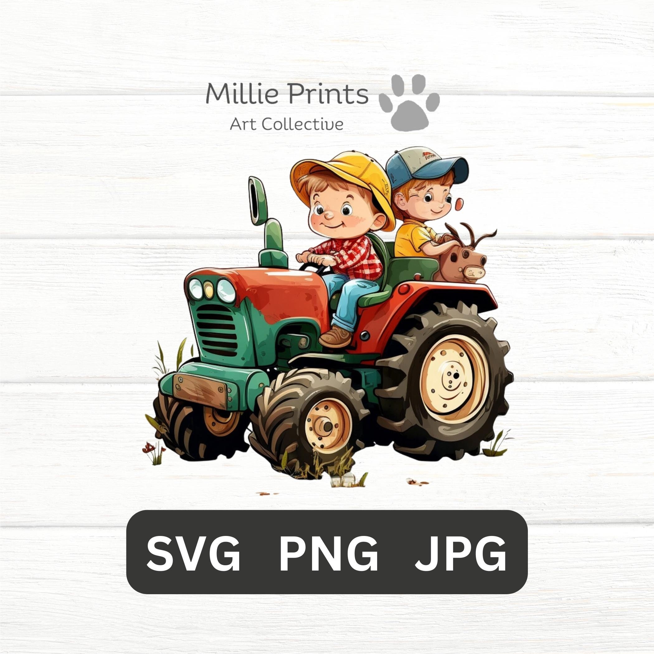 Tractor SVG Kids Tractor PNG Clipart Image File Craft Machine Cutting ...