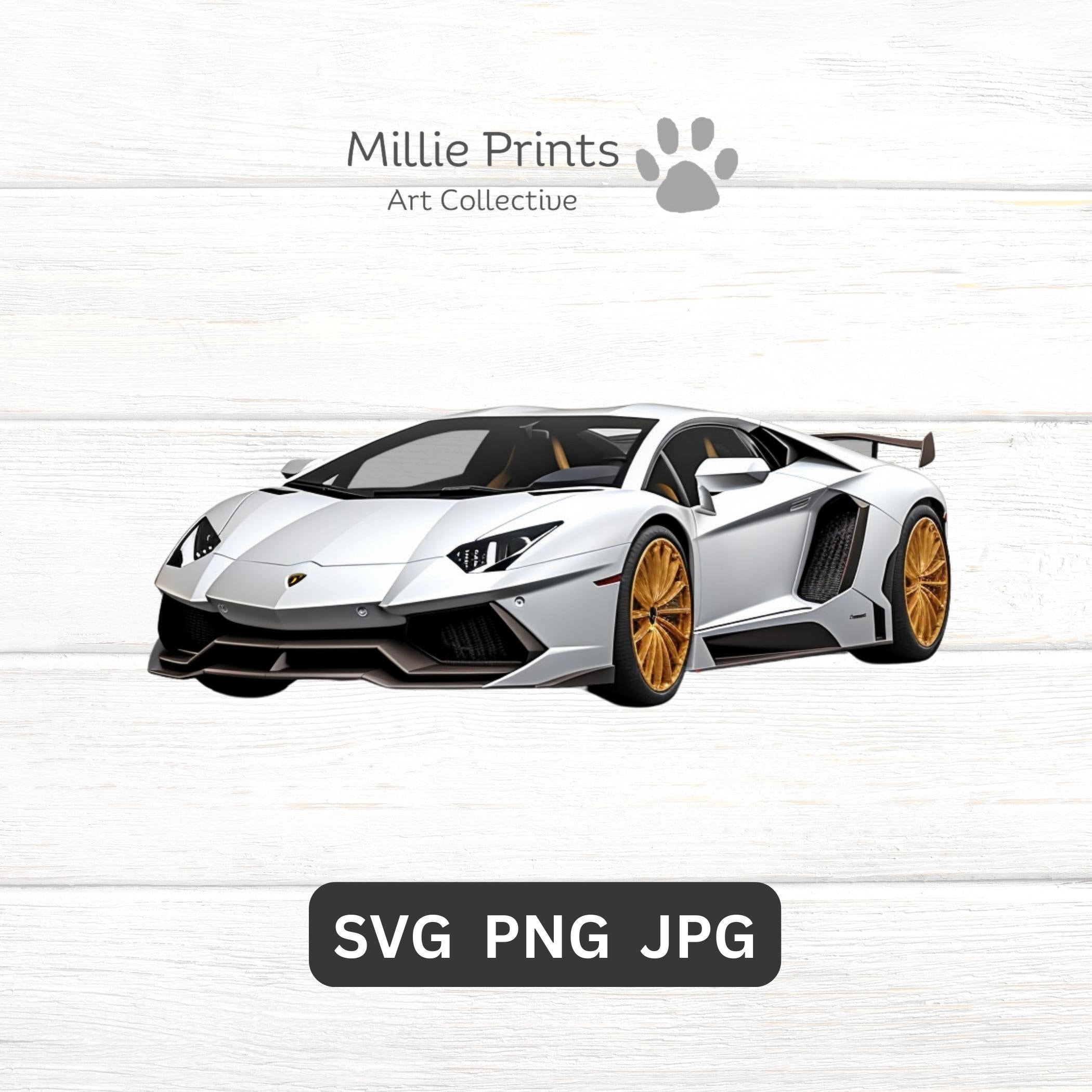 Lamborghini Clipart SVG PNG Sports Car Wall Art Clipart Instant ...