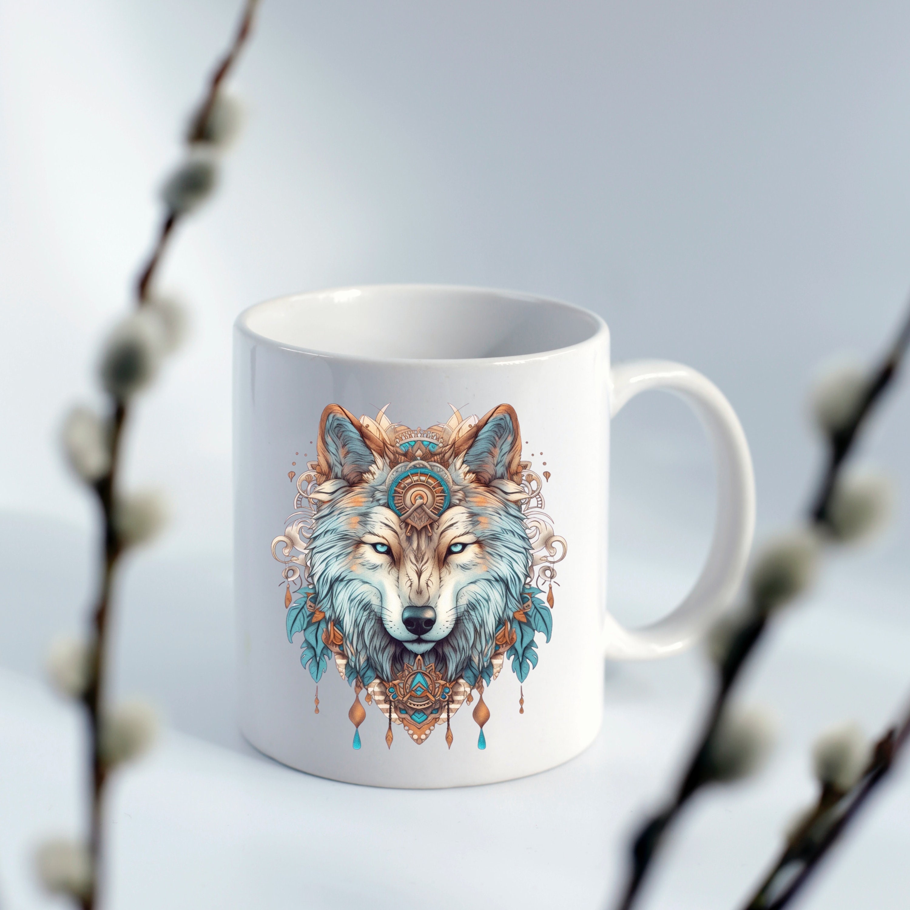 Mothers Gift Boho Wolf SVG PNG Clipart Wolf Cut File for Cricut Png ...