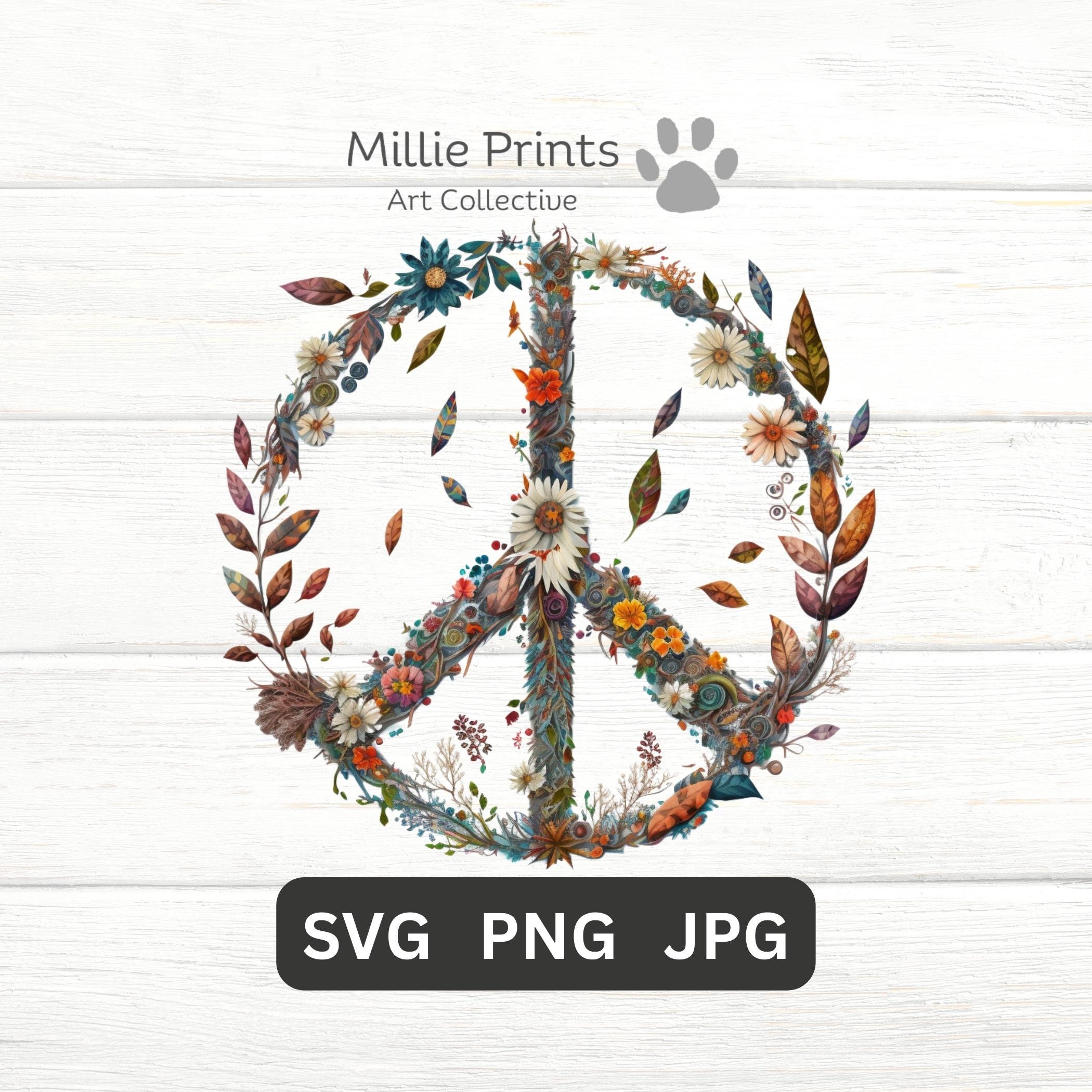 Peace Sign SVG PNG JPG Cut File Cricut Clipart Peace Sign Cutting ...