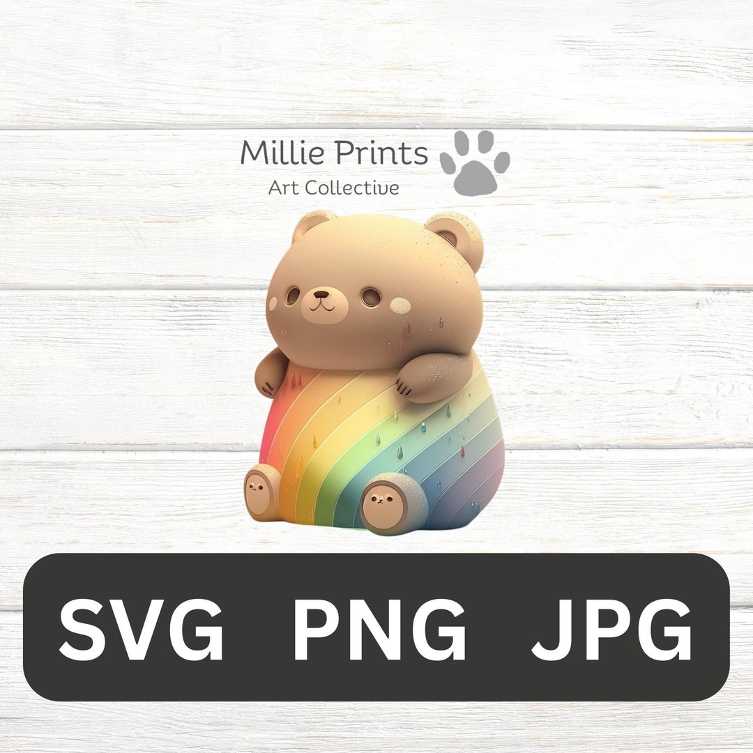 Bear Svg Rainbow Bear SVG Colourful Bear Svg Digital Download PNG and ...