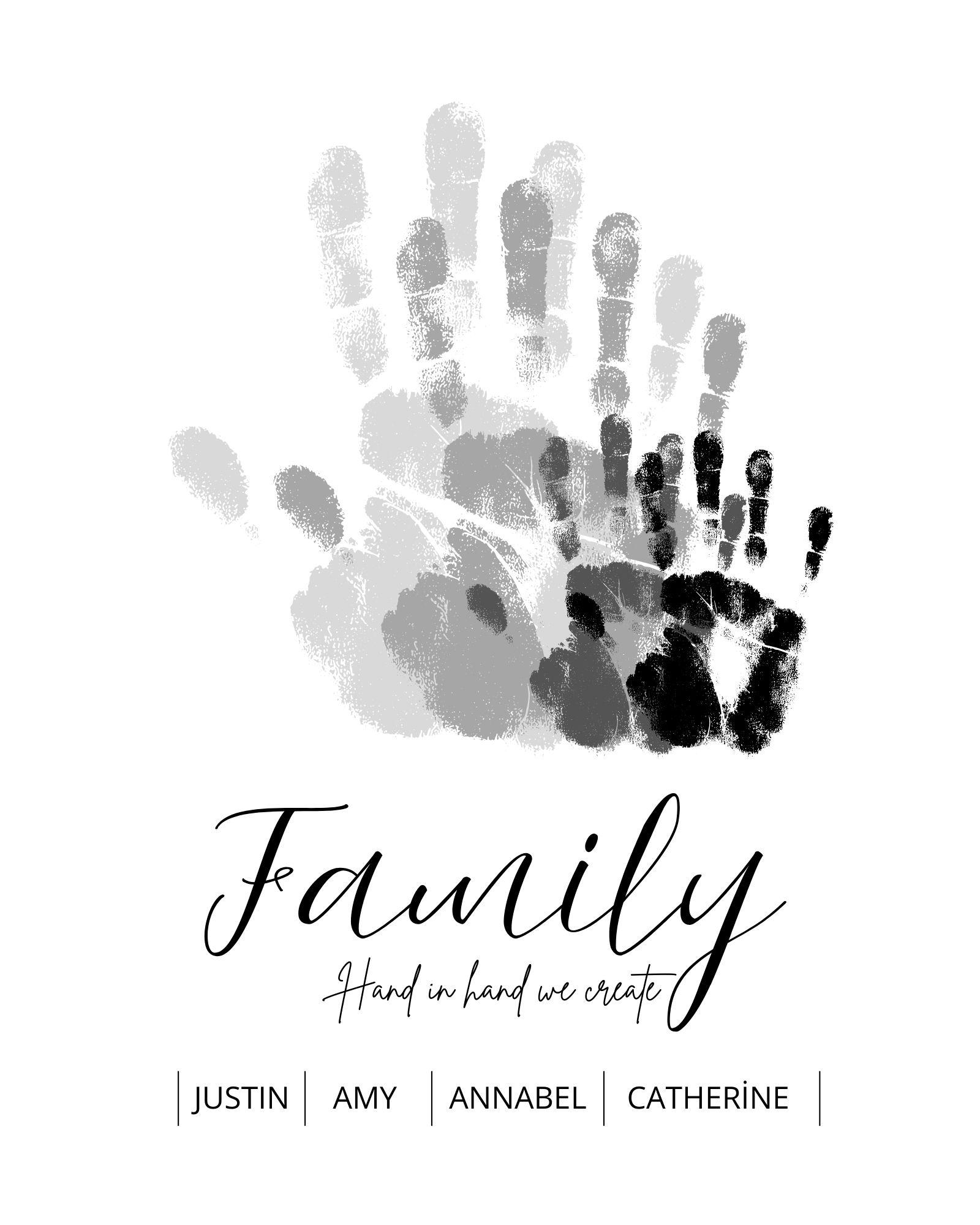 FAMILY Handprint Art Love Keepsake Mom Mother Meaningful Gift for Her ...