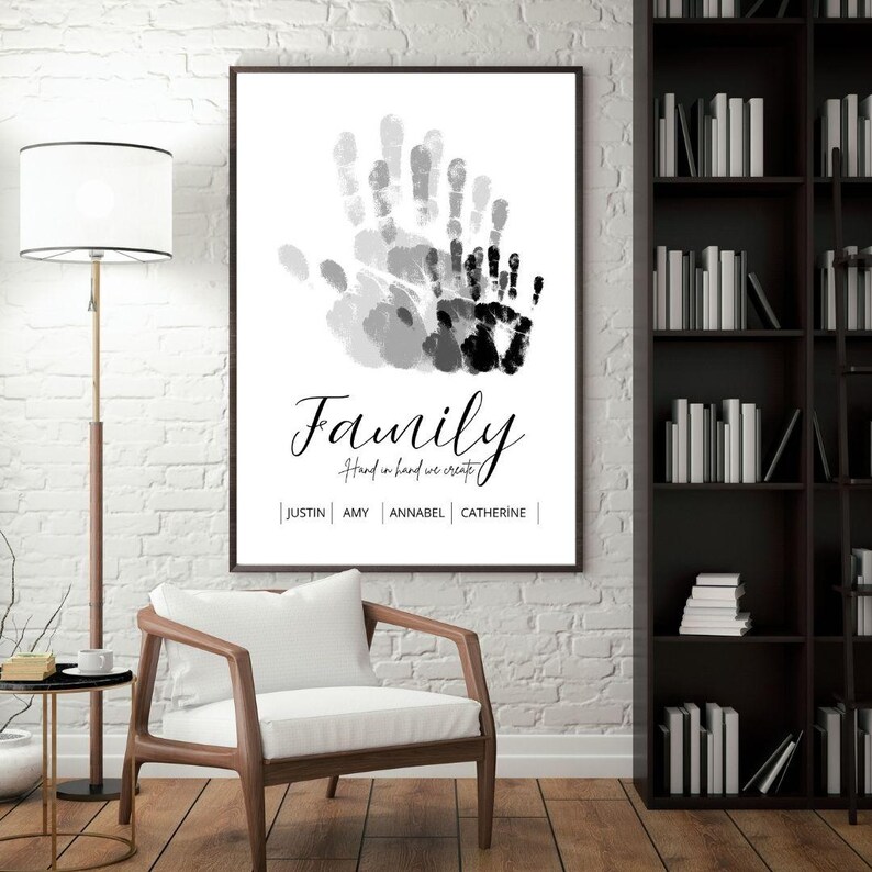FAMILY Handprint Art Love Keepsake Mom Mother Meaningful Gift for Her ...