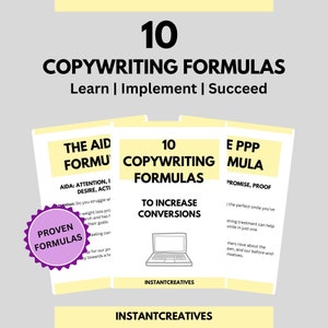 10 Printable Copywriting Formulas That Work Copywriting Sheets ...