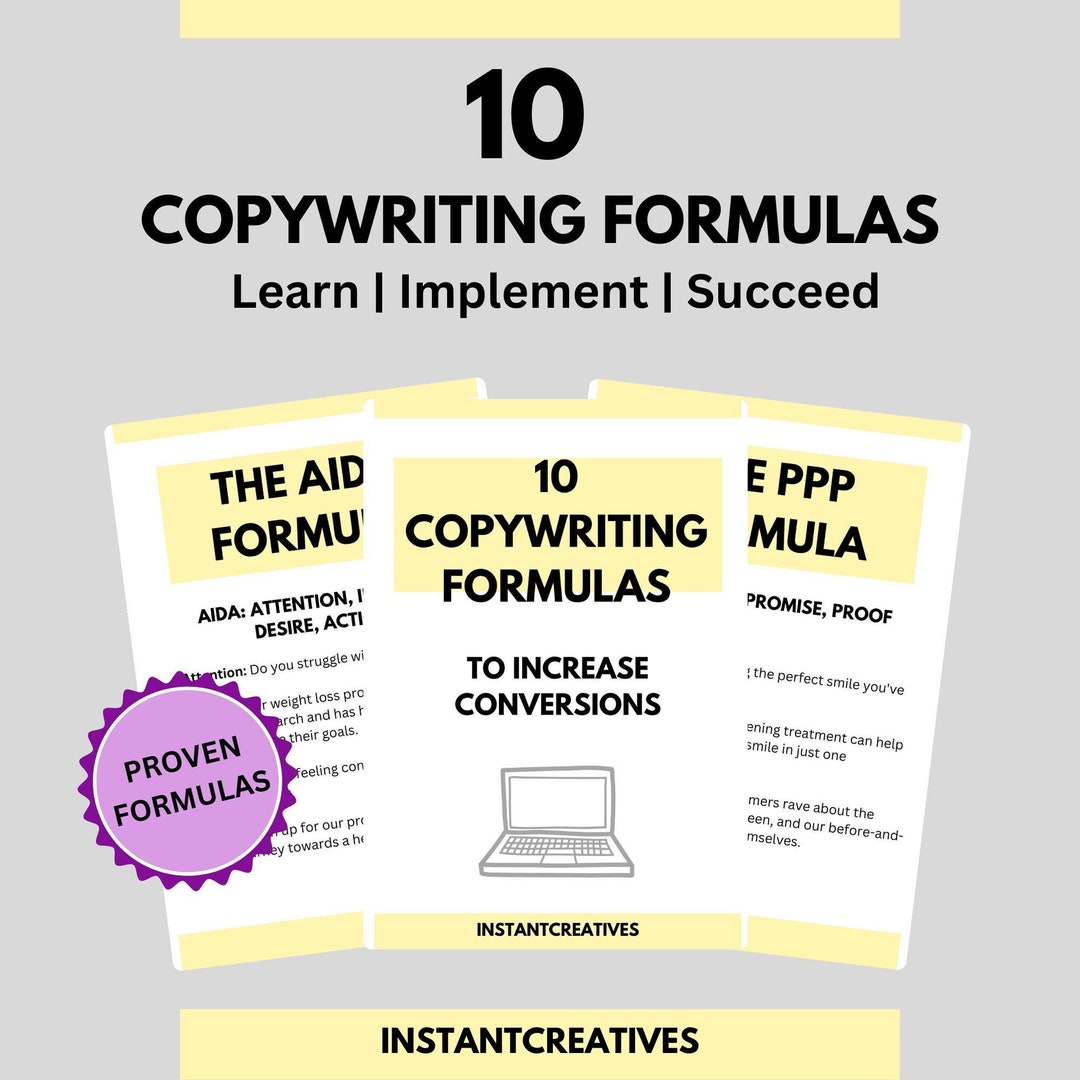 10 Printable Copywriting Formulas That Work Copywriting Sheets ...