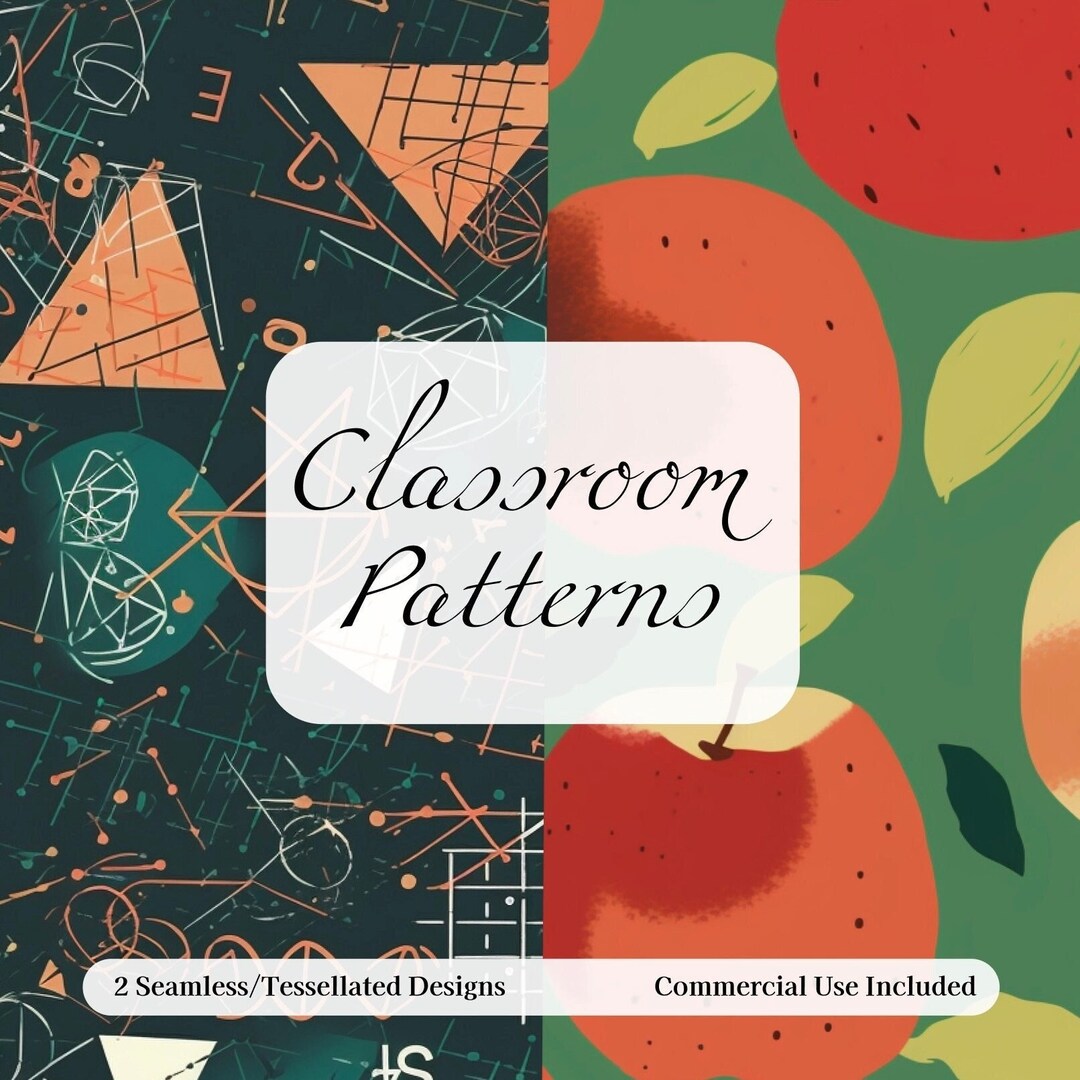 Classroom Patterns for Students and Teachers School, Chalkboard, Apples ...