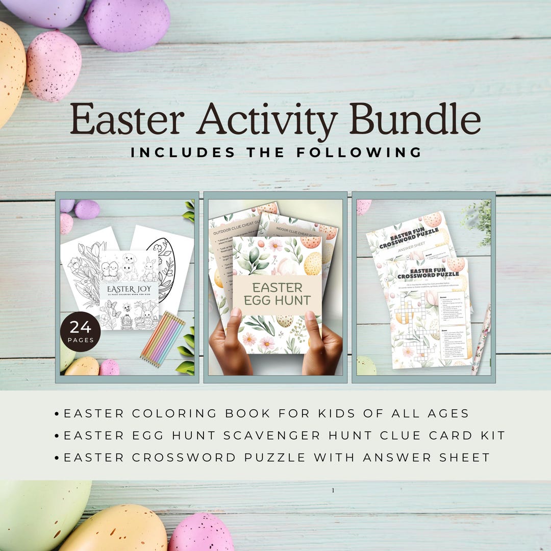Easter Activity Pack Printable Bundle for Kids, Easter Coloring Book ...