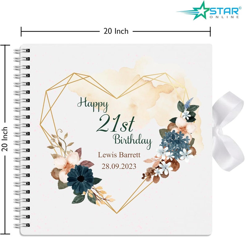 Personalised 21st Birthday Guest Photo Scrapbook With White - Etsy