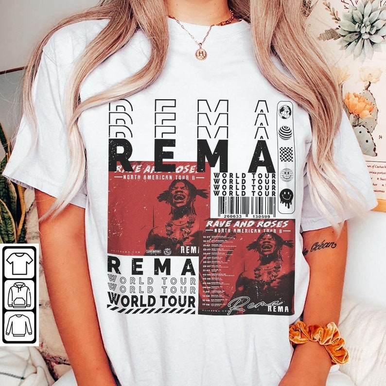 Rema Rap Shirty2k 90s Merch Vintage Rema and Roses North - Etsy