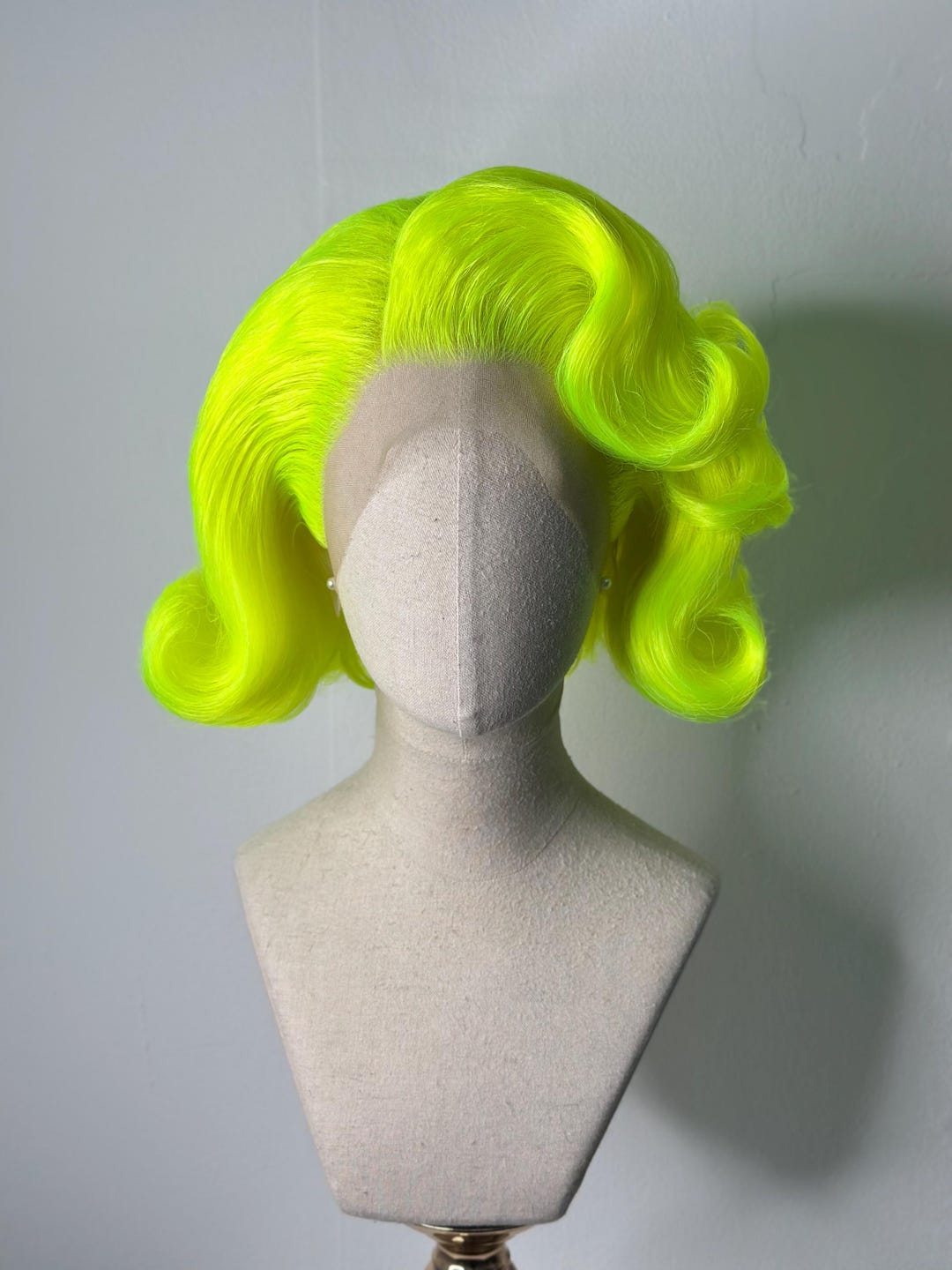 Classy 60s History Green Neon Wig - Etsy