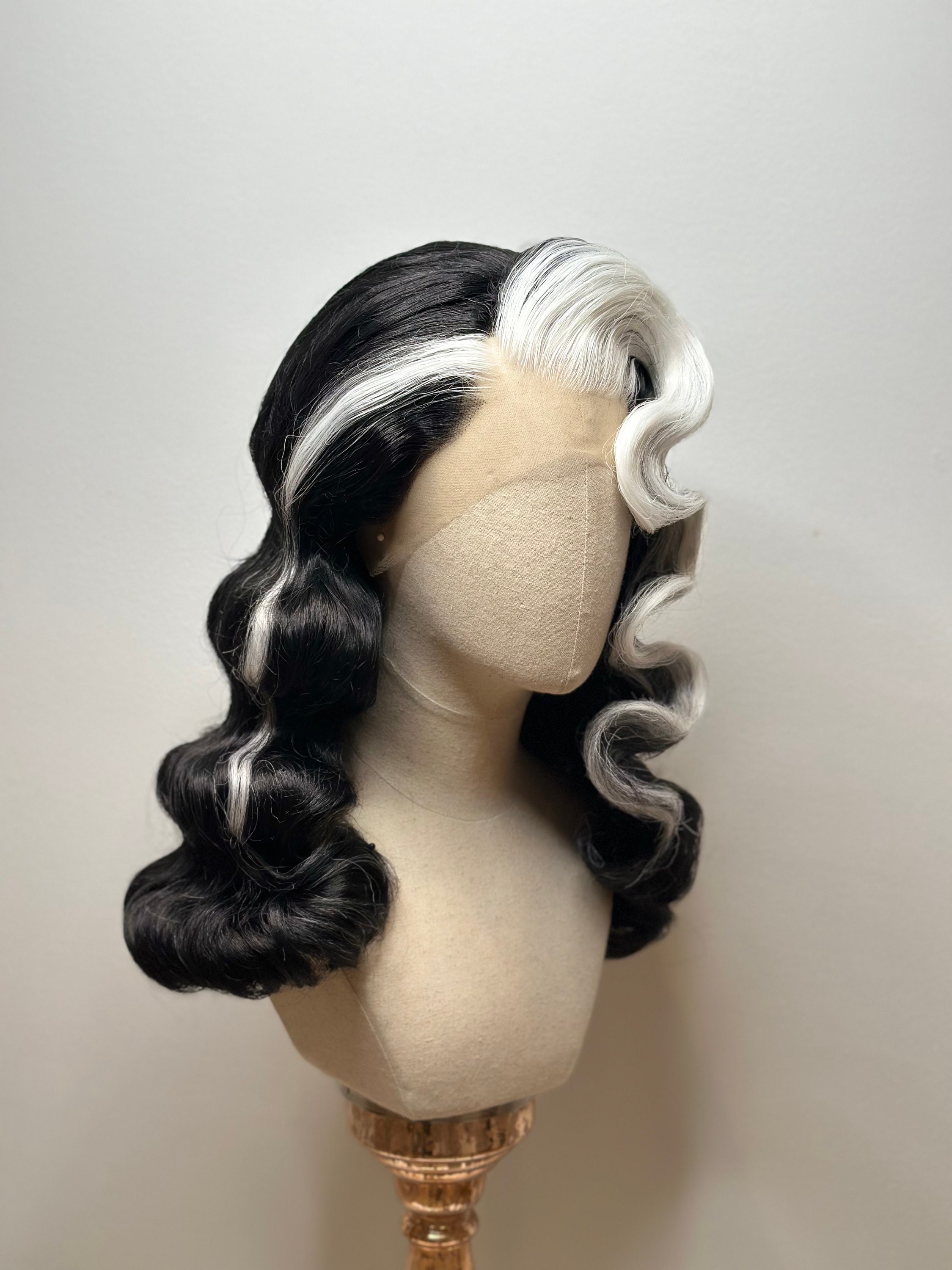 Classy 40s History Wig Black and White - Etsy