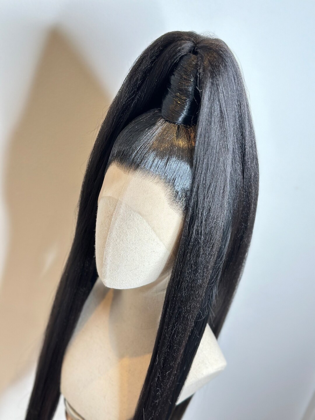 Classy Sleek, Half Up, Ponytail Wig Without Bangs - Etsy