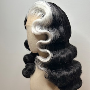 Classy 40s History Wig Black and White - Etsy