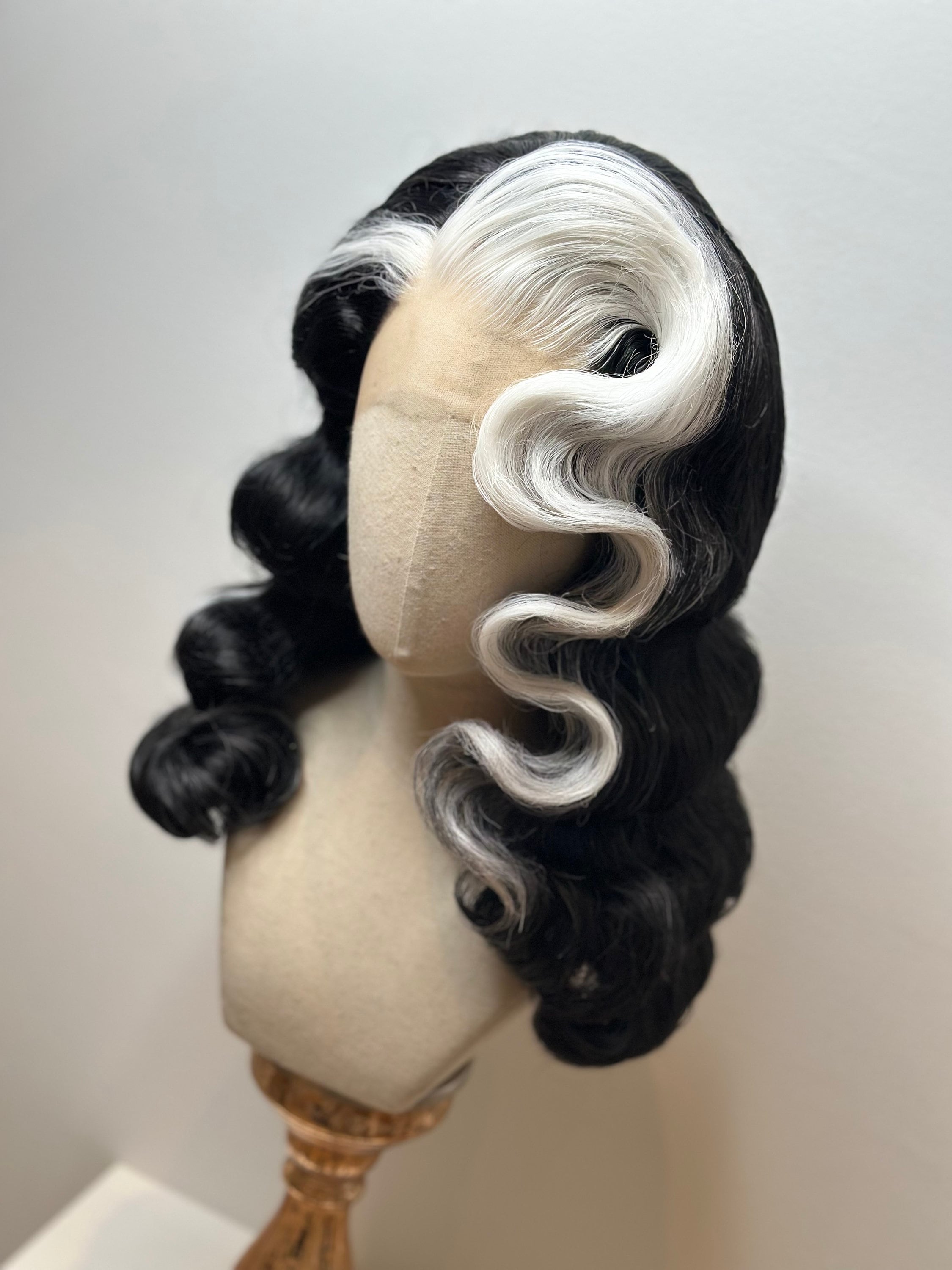 Classy 40s History Wig Black and White - Etsy