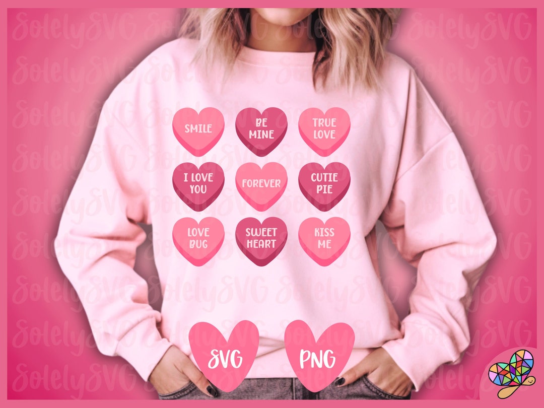 Valentine Conversation Hearts Svg Png, Candy Heart Sweet, I Love You ...