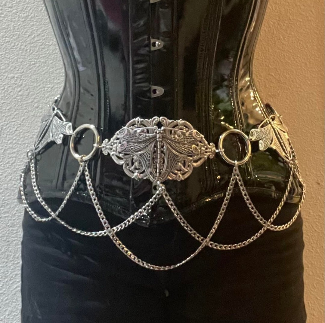 Art Nouveau Dragonfly Chain and O-ring Belt - Etsy