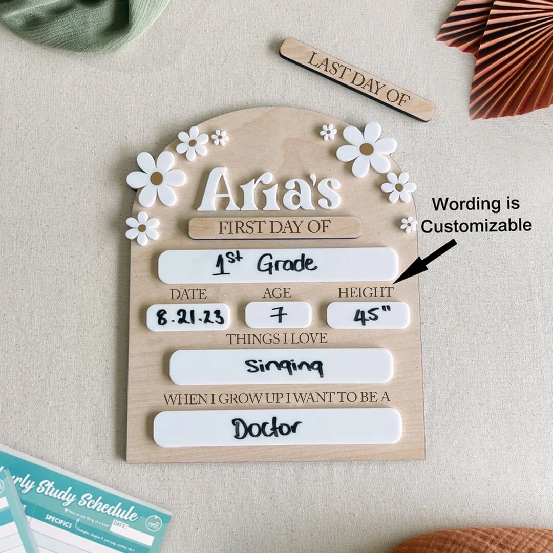 First Day of School Sign Back to School Prop Custom Back to - Etsy