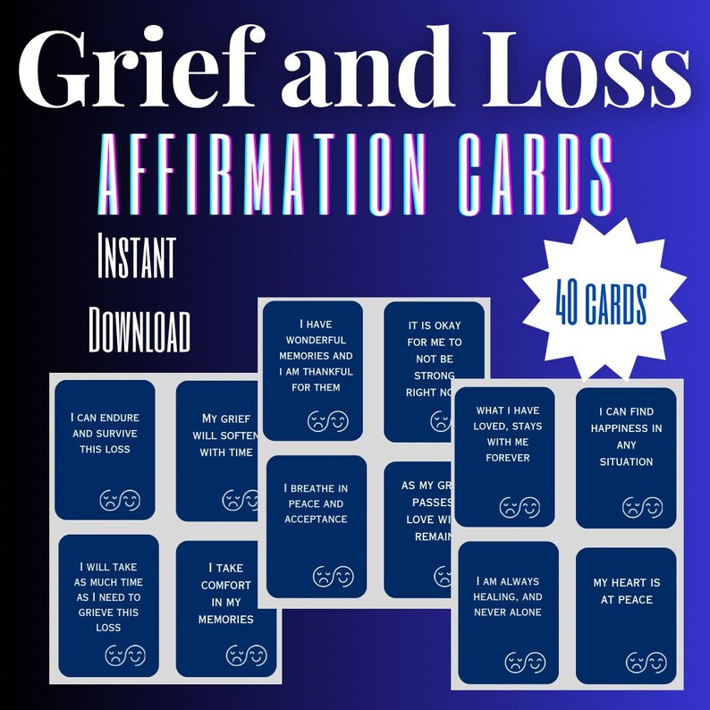 Grief and Loss Affirmation Cards - Etsy