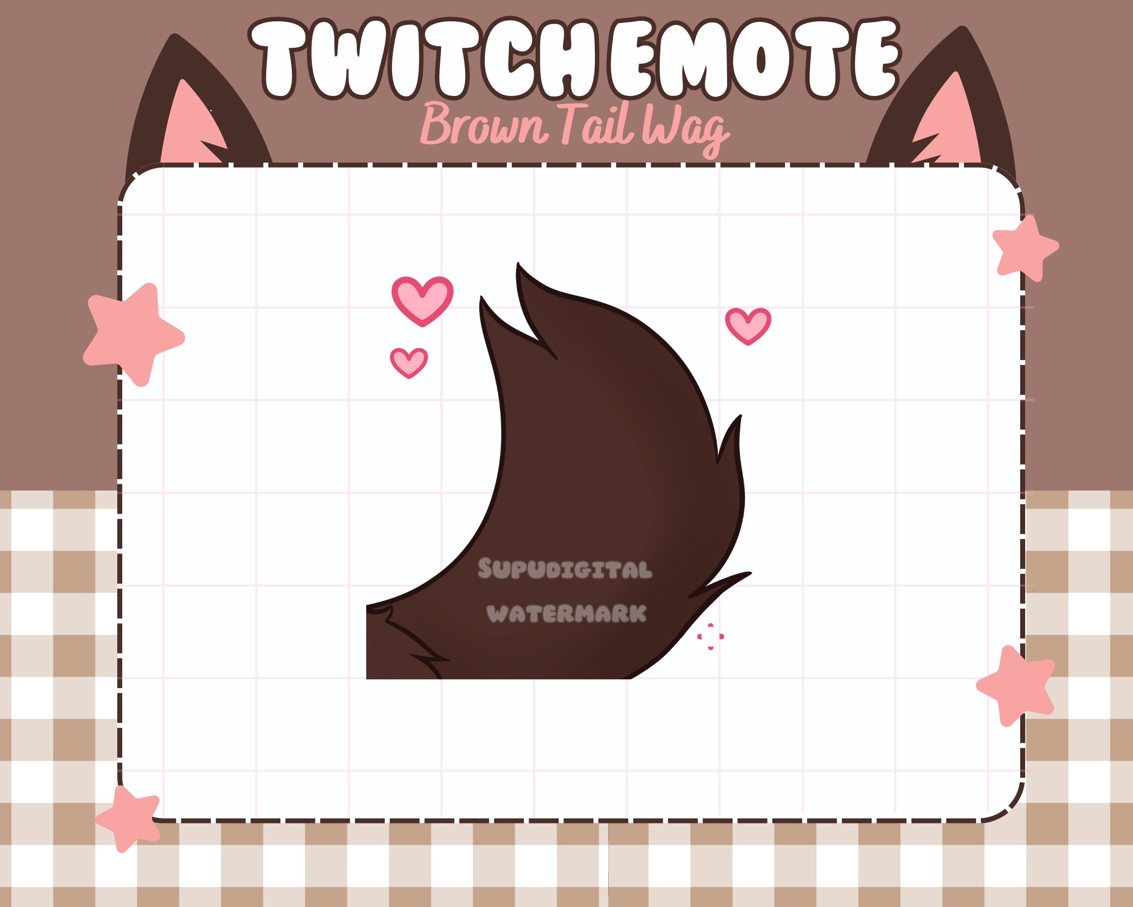 ANIMATED Brown Tail Wag Twitch Discord Streamer Emote | Cute, Kawaii ...