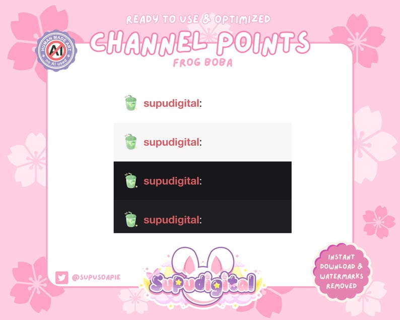 Twitch Channel Points Icon: Green Frog Boba Bubble Tea PNG, Badges for ...