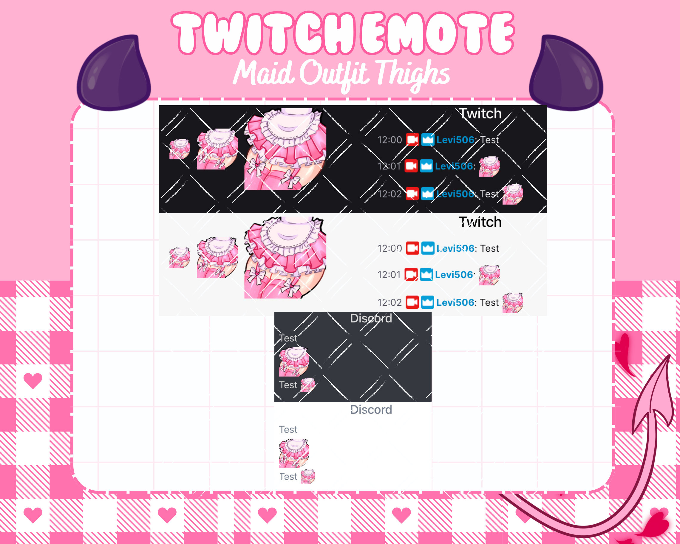 Pink Maid Outfit Thighs Twitch Discord Tiktok Streamer Emote & Vtuber ...