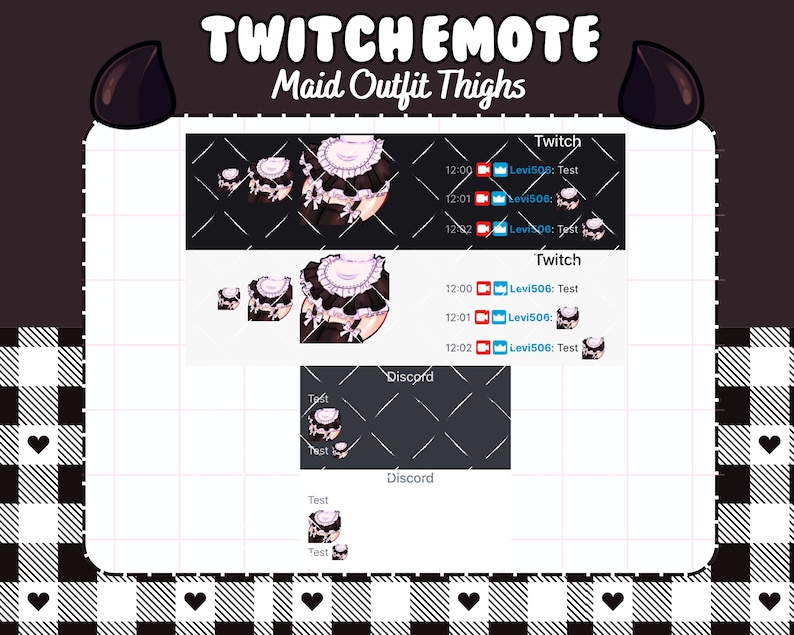Black Maid Outfit Thighs Twitch Discord Tiktok Streamer Emote & Vtuber ...