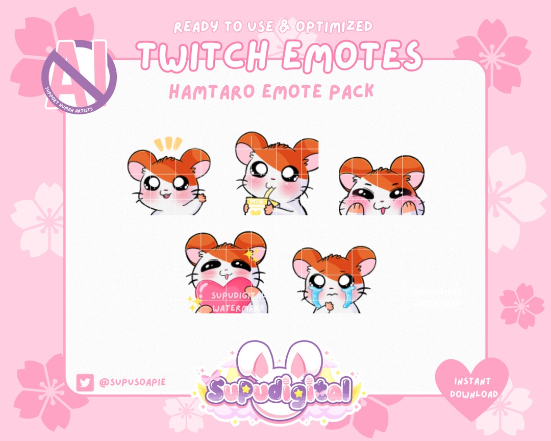 Ham Ham Hamster Emote Pack Bundle, Twitch, Discord, Streamer, Gamer ...