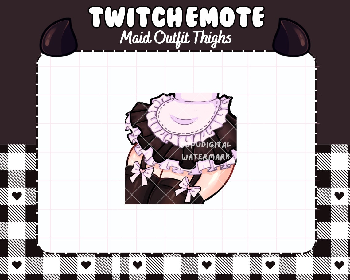 Black Maid Outfit Thighs Twitch Discord Tiktok Streamer Emote & Vtuber ...