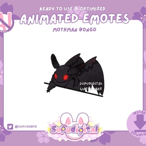 ANIMATED Moth Man Emote, Halloween Emote, Bongo Dance, Cryptid Goth ...